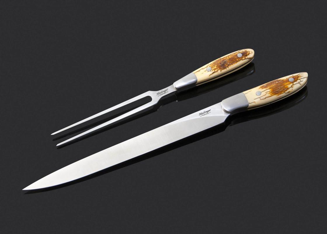Mammoth Ivory and Stainless Steel Carving Set | Haslinger Culinary
