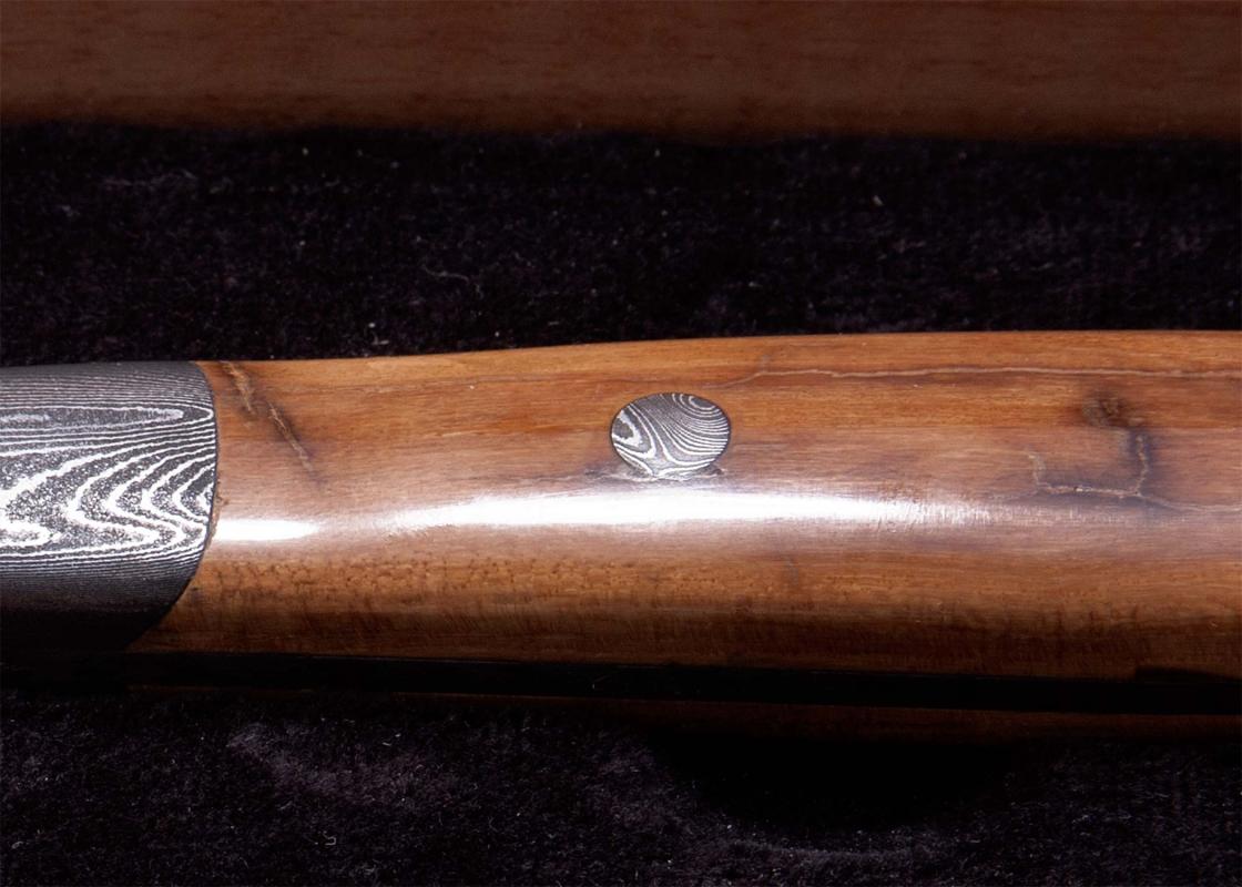 Stainless Ladder Damascus Mammoth Ivory Handled Carving Set | Haslinger ...